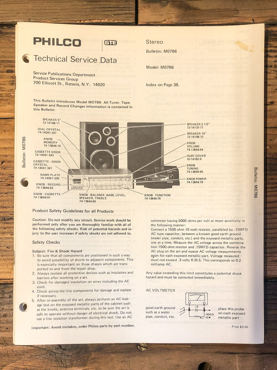 Radio / Stereo Service Manual *Original* – Vintage Audio Store - Vintage Service Manuals, Stereo ...