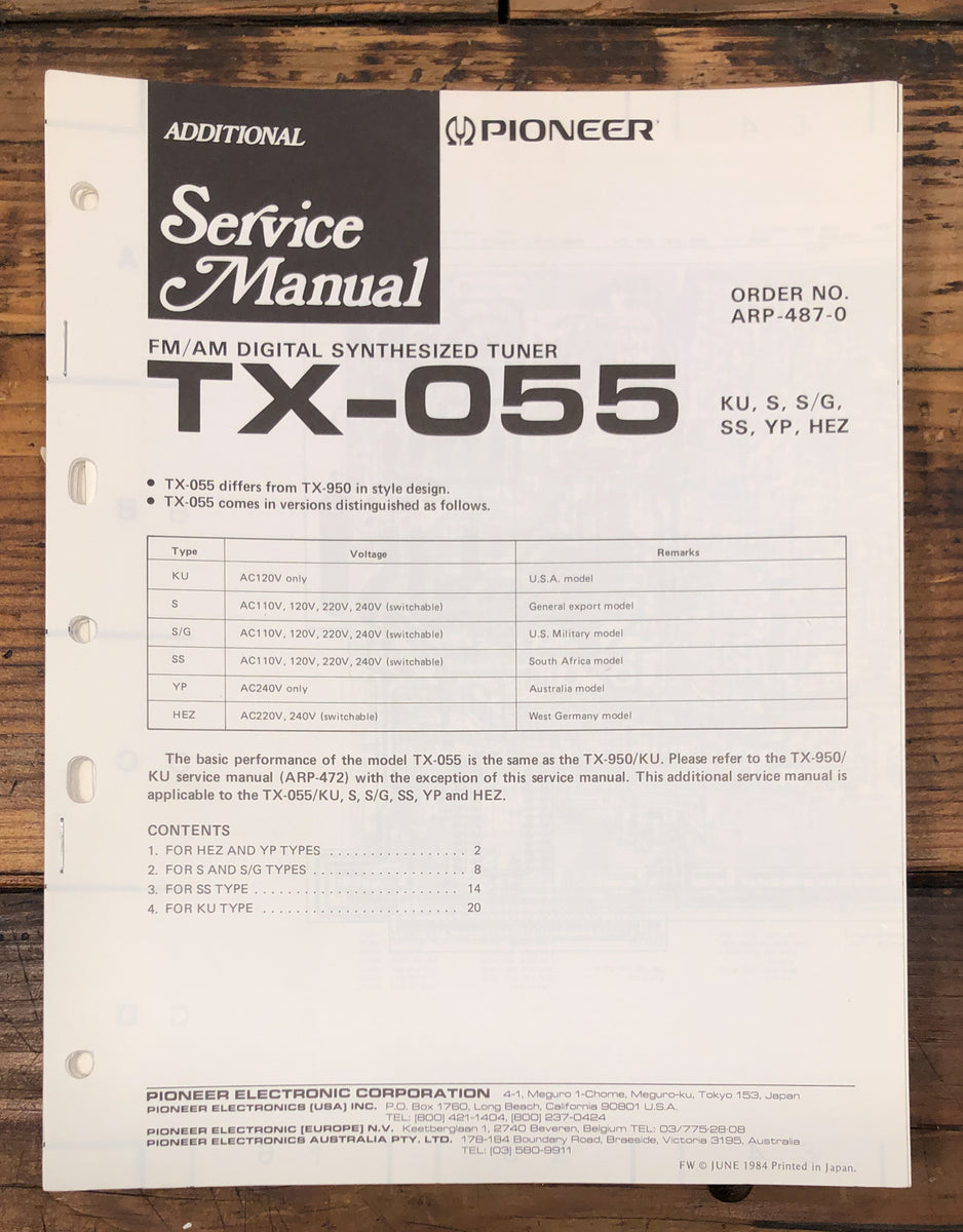 Tuner Service Manual *Original* – Vintage Audio Store - Vintage Service Manuals, Stereo ...