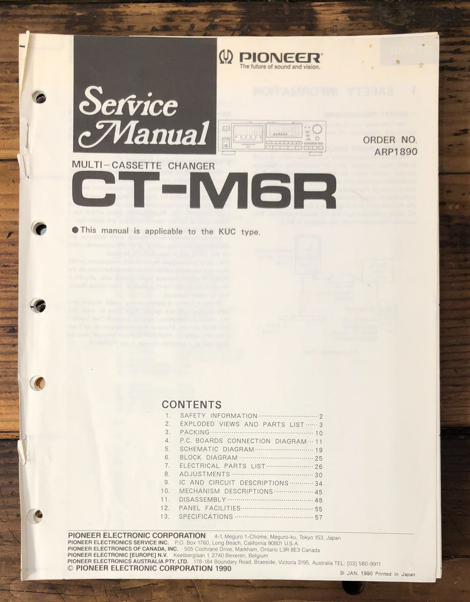 Cassette Service Manual *Original* – Vintage Audio Store - Vintage Service Manuals, Stereo ...