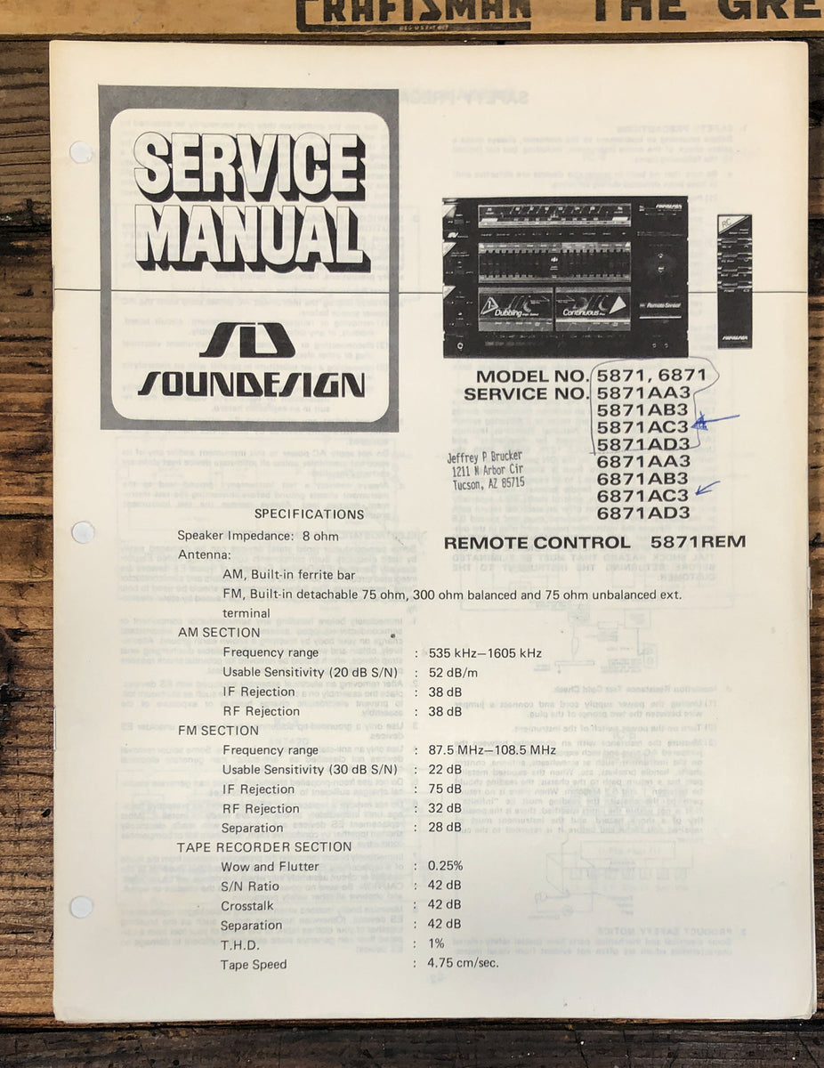 Stereo Service Manual – Vintage Audio Store - Vintage Service Manuals, Stereo Brochures and Parts