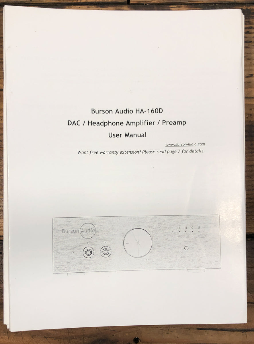 DAC / Preamp Owner / User Manual *Original* – Vintage Audio Store - Vintage Service Manuals ...