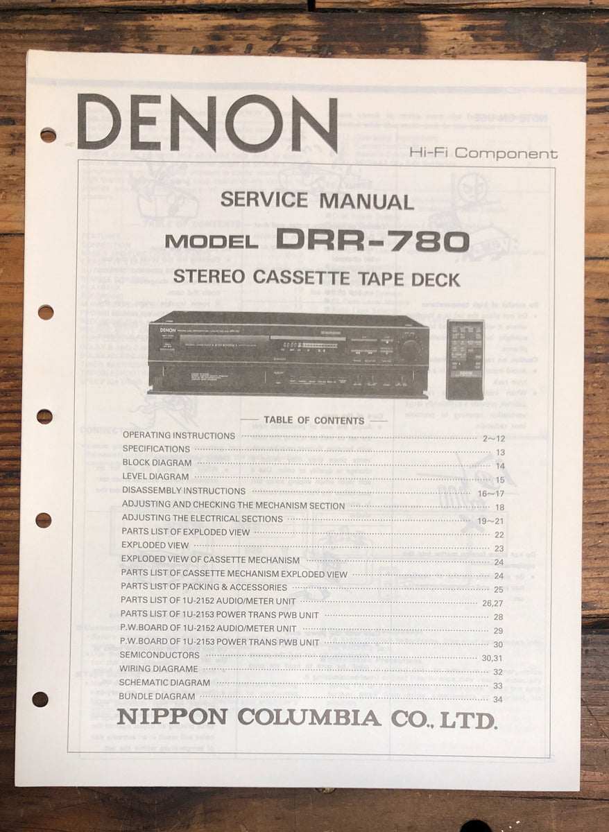 Service Manual *Original* – Vintage Audio Store - Vintage Service Manuals, Stereo Brochures and ...