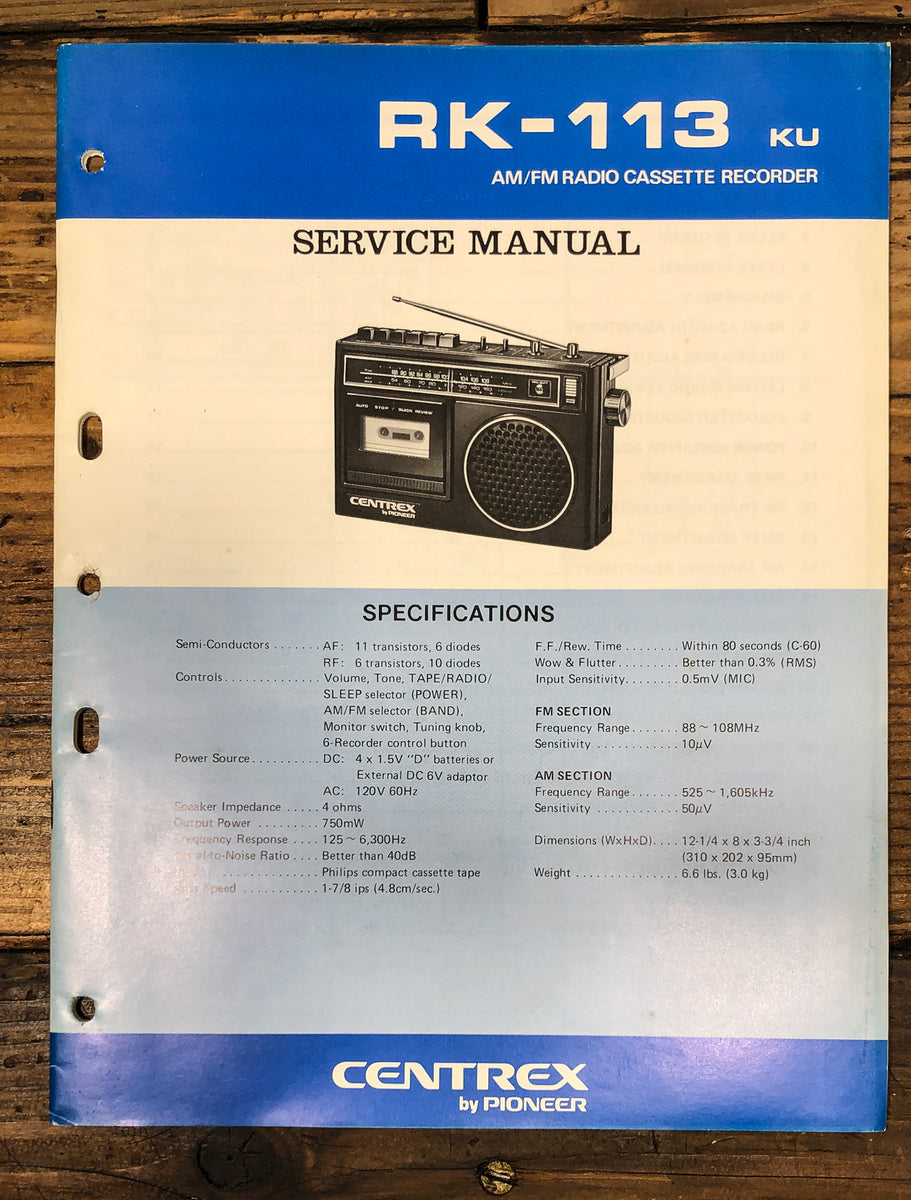 Radio Cassette Service Manual – Vintage Audio Store - Vintage Service Manuals, Stereo Brochures ...