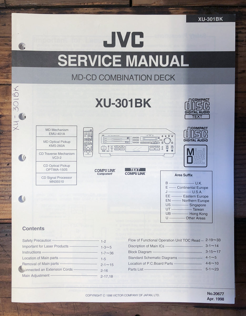 MD CD Deck Service Manual *Original* – Vintage Audio Store - Vintage Service Manuals, Stereo ...