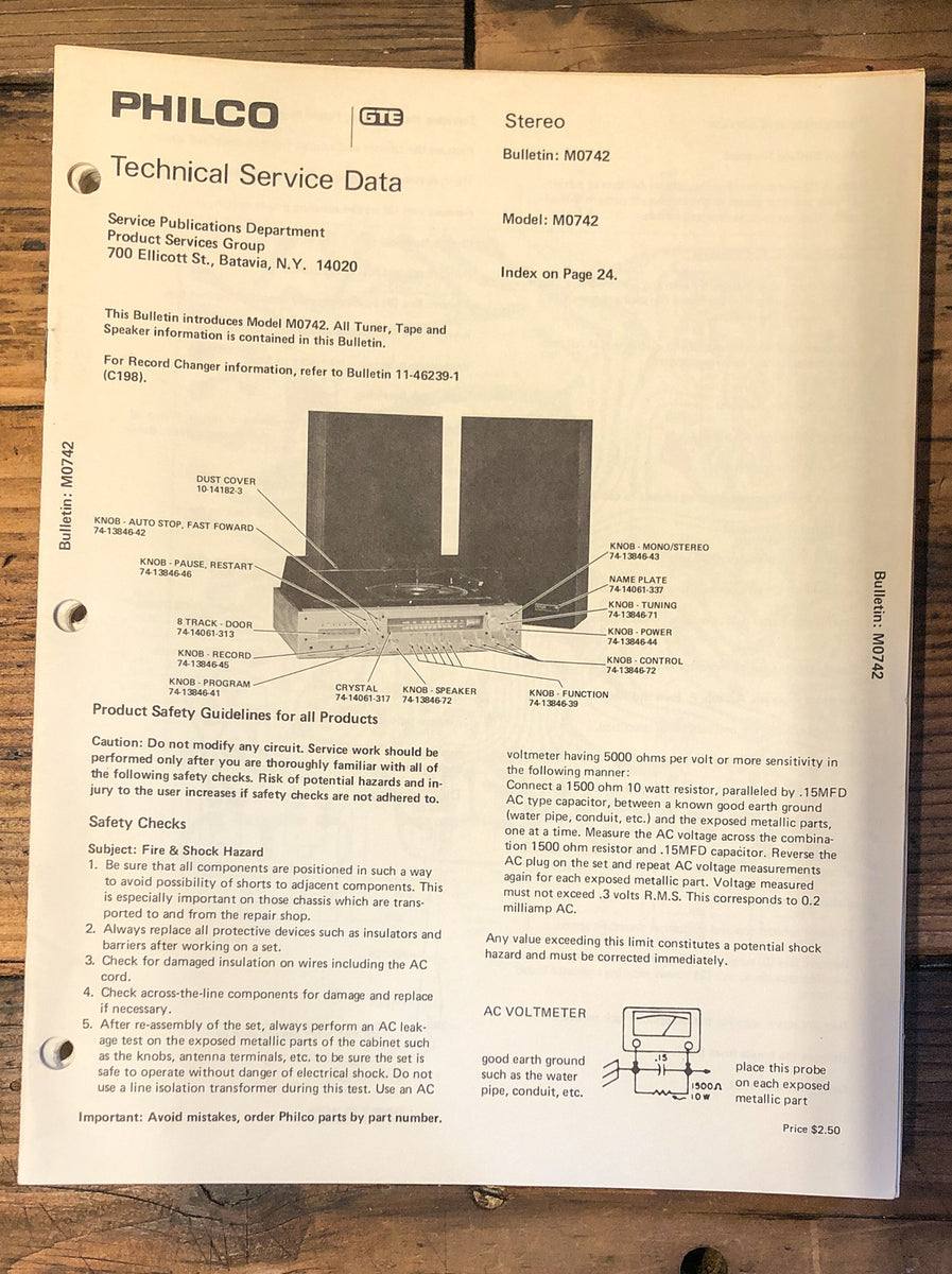 Radio / Stereo Service Manual *Original* – Vintage Audio Store - Vintage Service Manuals, Stereo ...