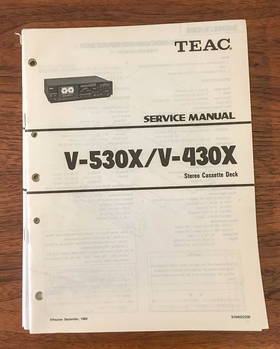 Teac V-770 CASSETTE DECK Service Manual *Original* – Vintage Audio Store - Vintage Service ...