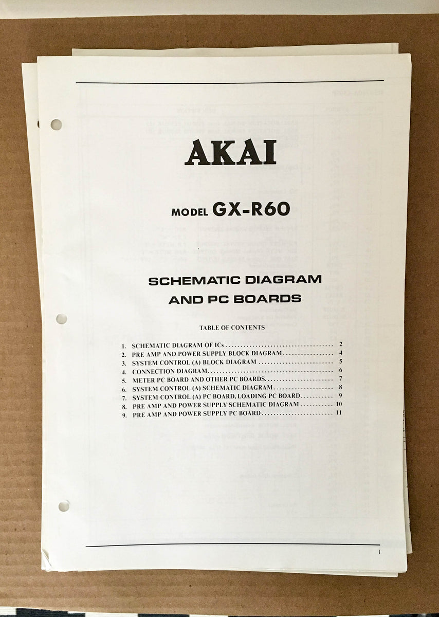 Akai GX-R60 Cassette Deck Schematic Diagram Manual *Original* – Vintage Audio Store - Vintage ...