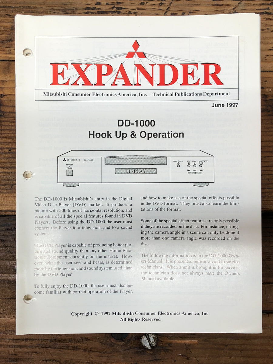 DD-1000 Mechanical Operation *Original* – Vintage Audio Store - Vintage Service Manuals, Stereo ...