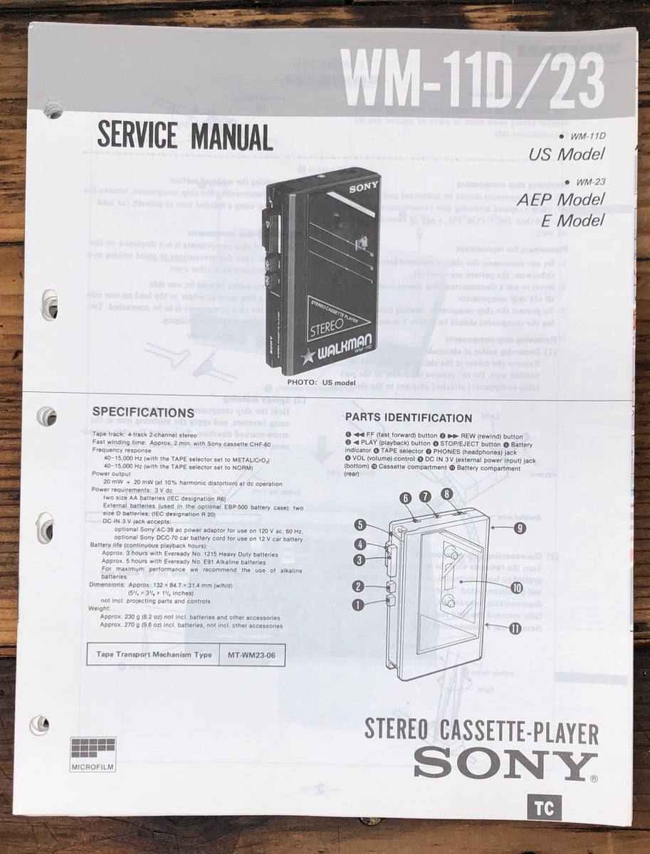 Radio Cassette Service Manual *Original* – Vintage Audio Store - Vintage Service Manuals, Stereo ...