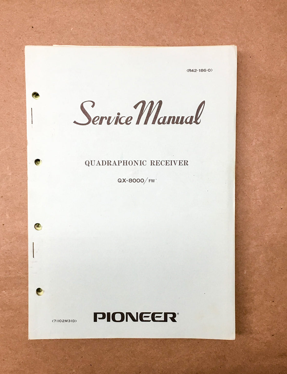 Pioneer QX-8000 Receiver Service Manual *Original* – Vintage Audio Store - Vintage Service ...