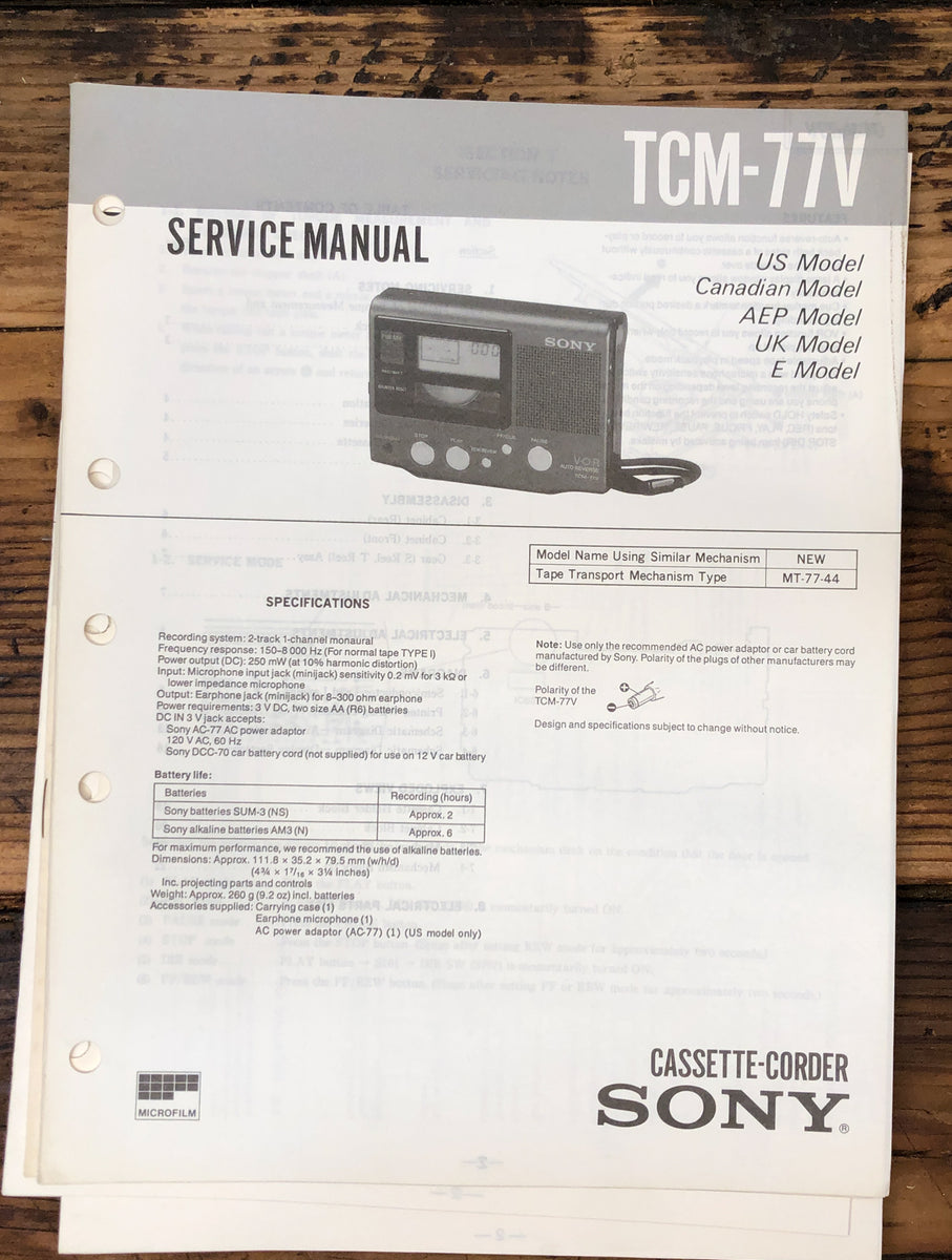 Cassette Service Manual *Original* – Vintage Audio Store - Vintage Service Manuals, Stereo ...