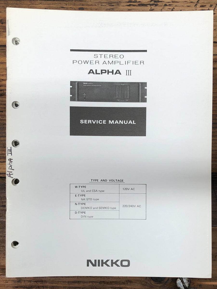 Amplifier Service Manual *Original* – Vintage Audio Store - Vintage Service Manuals, Stereo ...