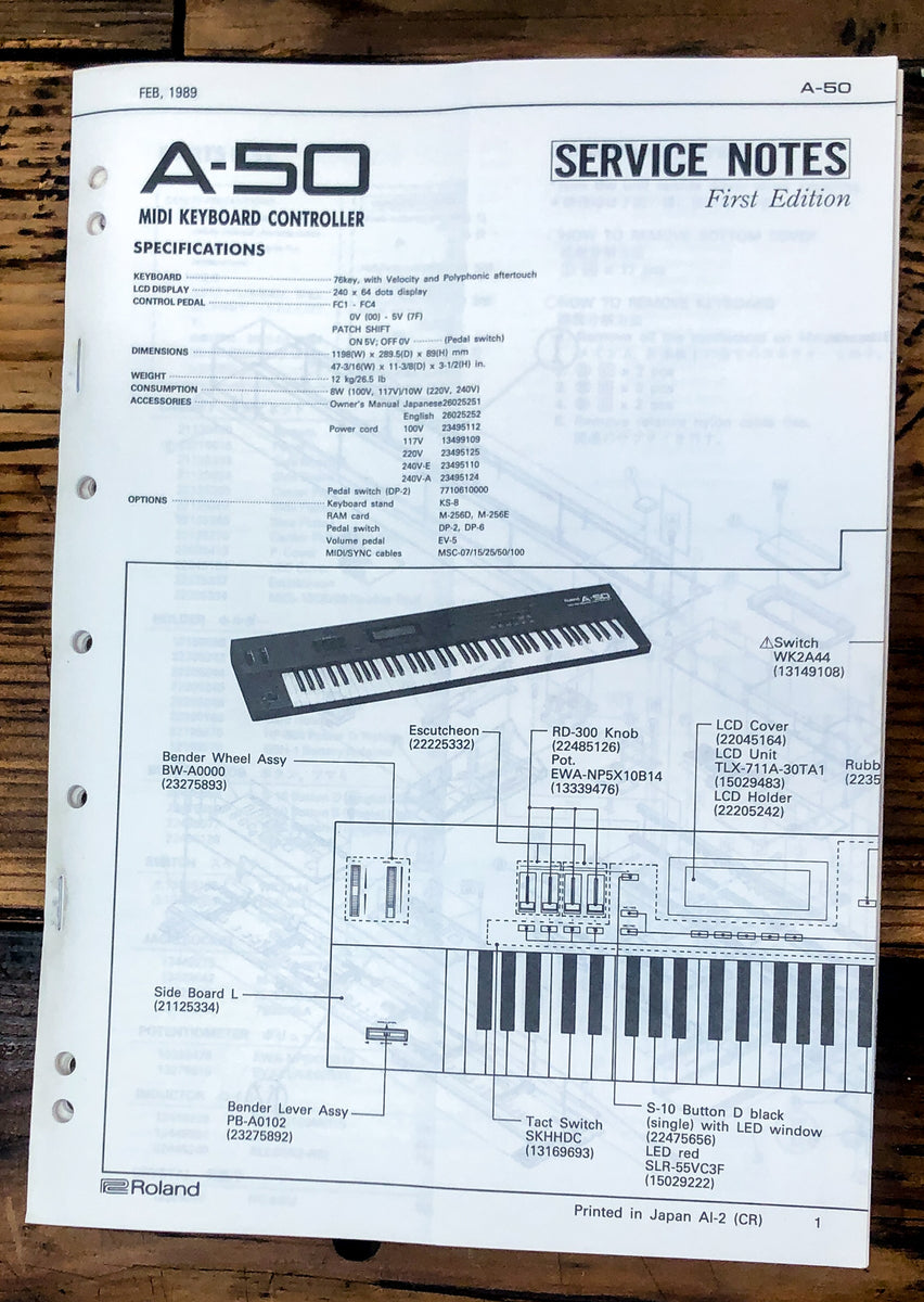 Midi Keyboard Service Manual *Original* – Vintage Audio Store - Vintage Service Manuals, Stereo ...