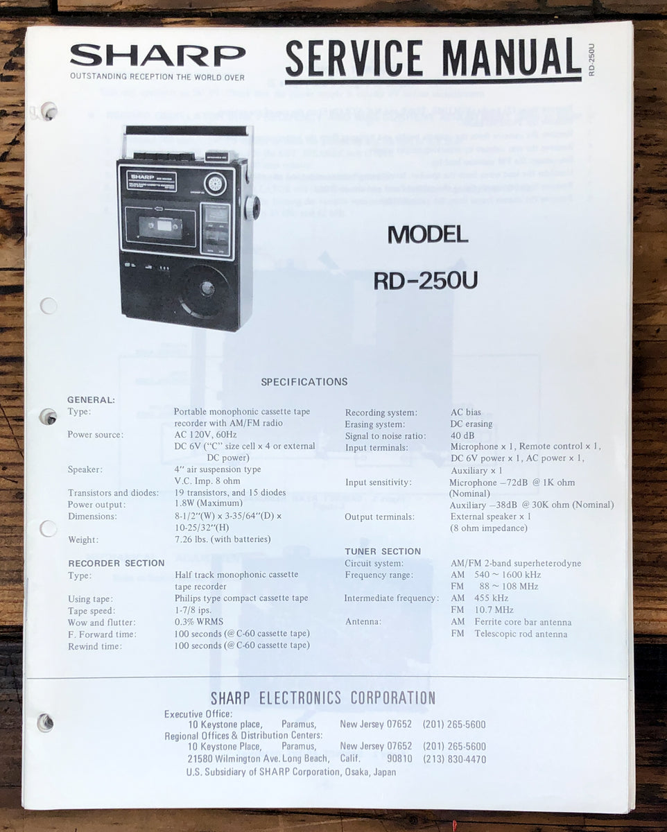 Cassette Service Manual *Original* – Vintage Audio Store - Vintage Service Manuals, Stereo ...