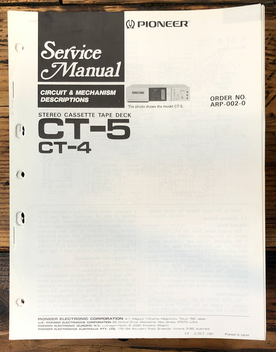 Cassette Service Manual *Original* – Vintage Audio Store - Vintage Service Manuals, Stereo ...