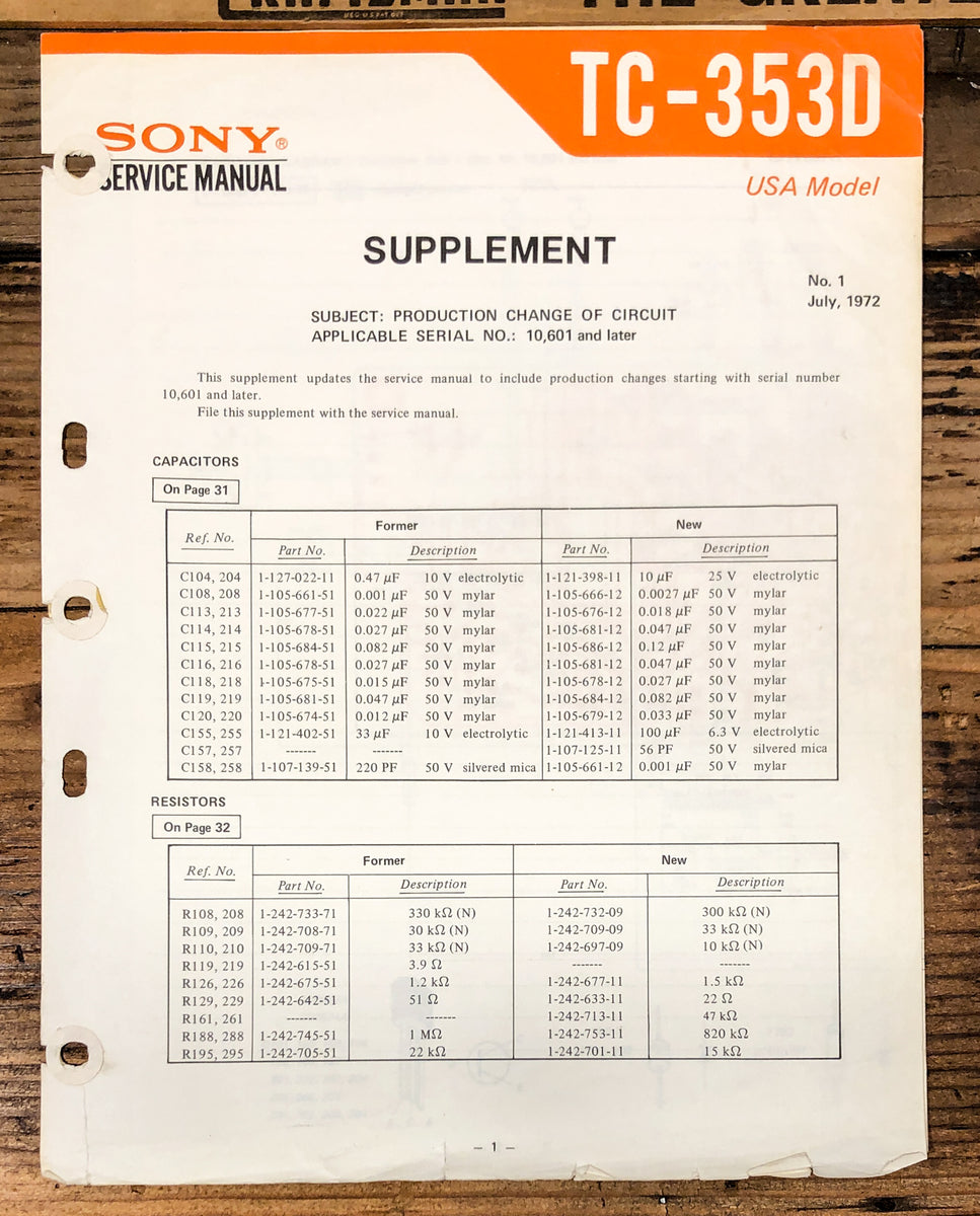 Reel to Reel Service Manual *Original* – Vintage Audio Store - Vintage ...