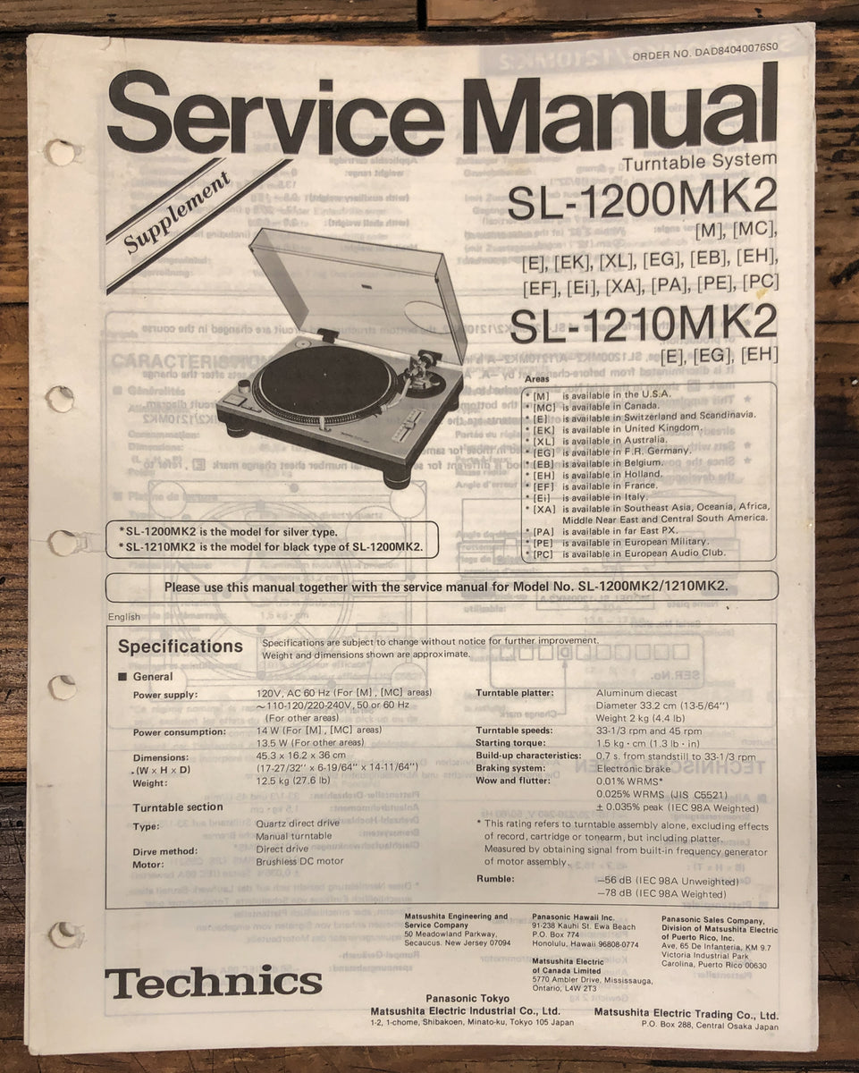 Turntable Service Manual *Original* – Vintage Audio Store - Vintage ...