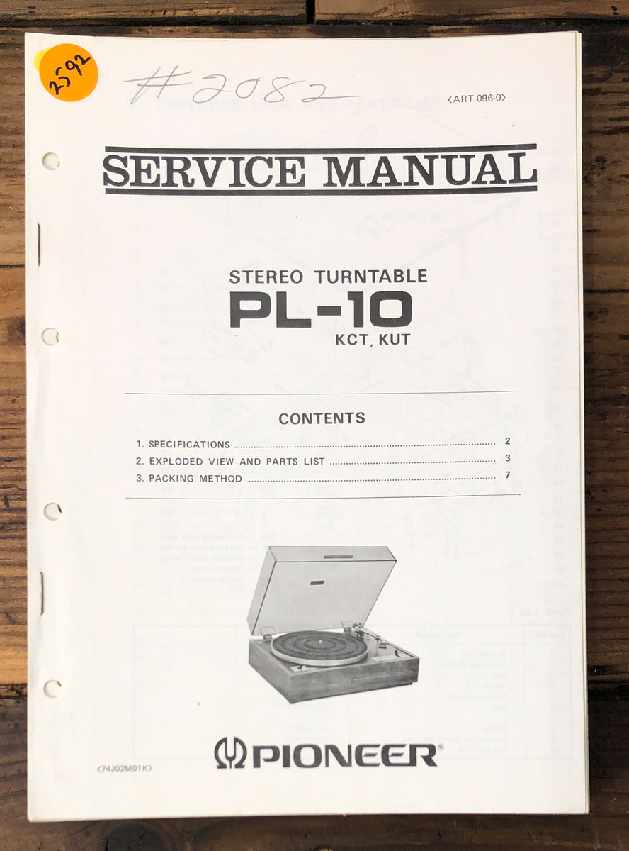 Record Player / Turntable Service Manual *Original* – Vintage Audio ...