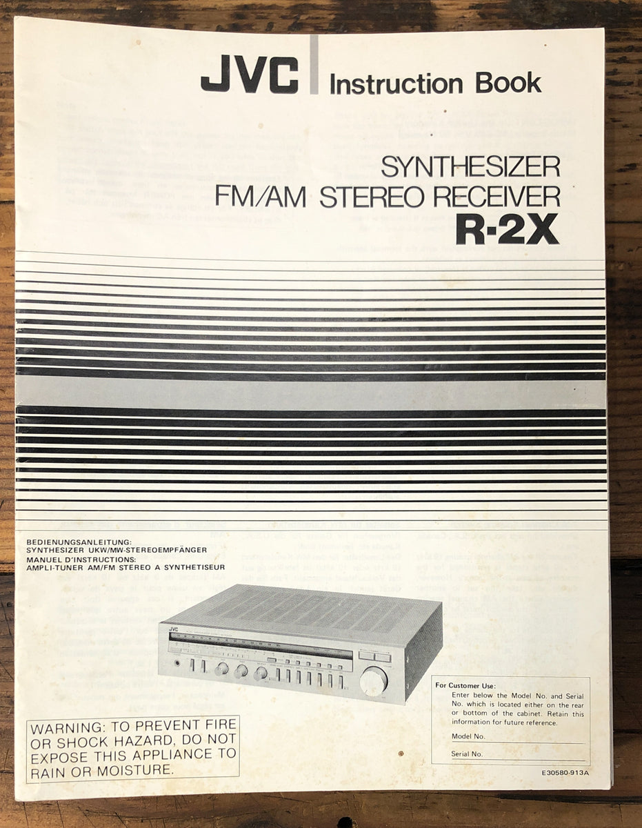 Receiver Owner / User Manual *Original* – Vintage Audio Store - Vintage ...