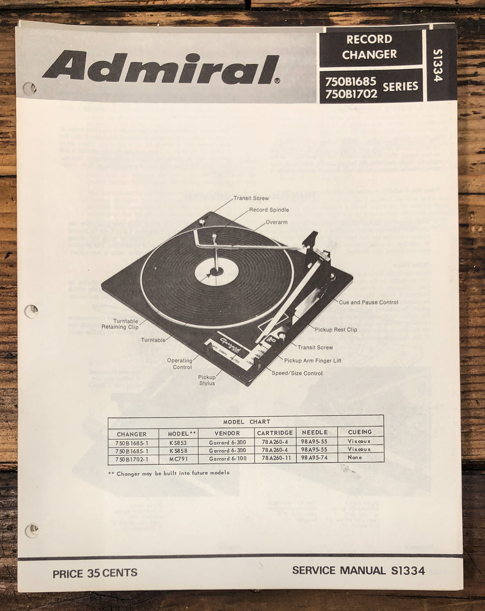 Record Changer Service Manual *Original* – Vintage Audio Store ...