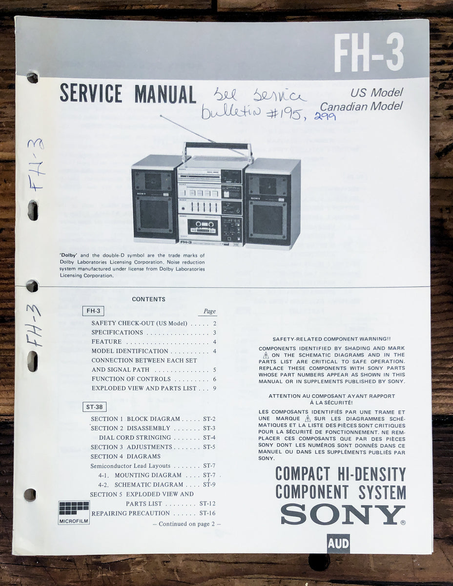 Stereo / Boombox Service Manual *Original* – Vintage Audio Store ...