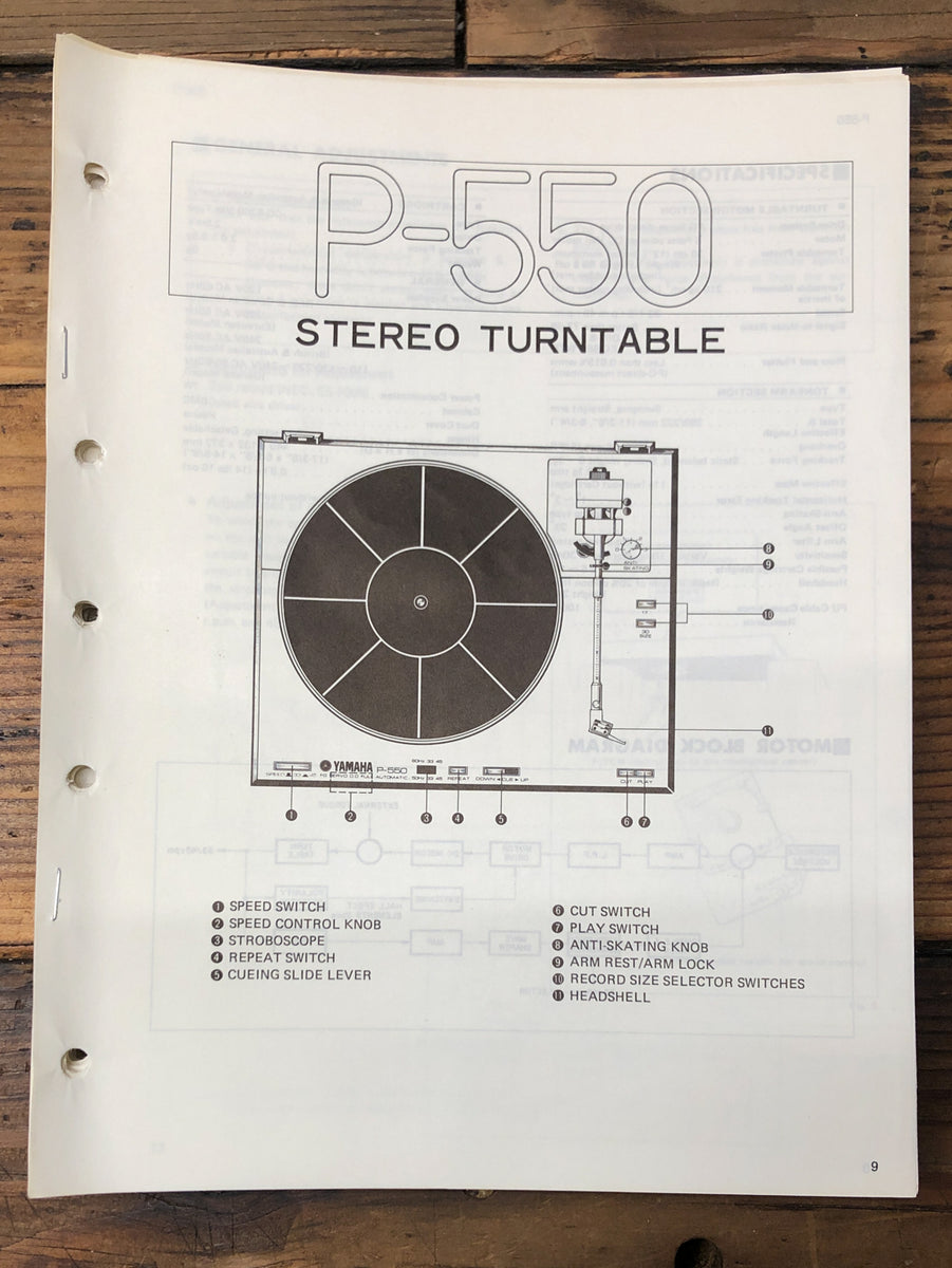 Record Player / Turntable Service Manual *Original* – Vintage Audio ...