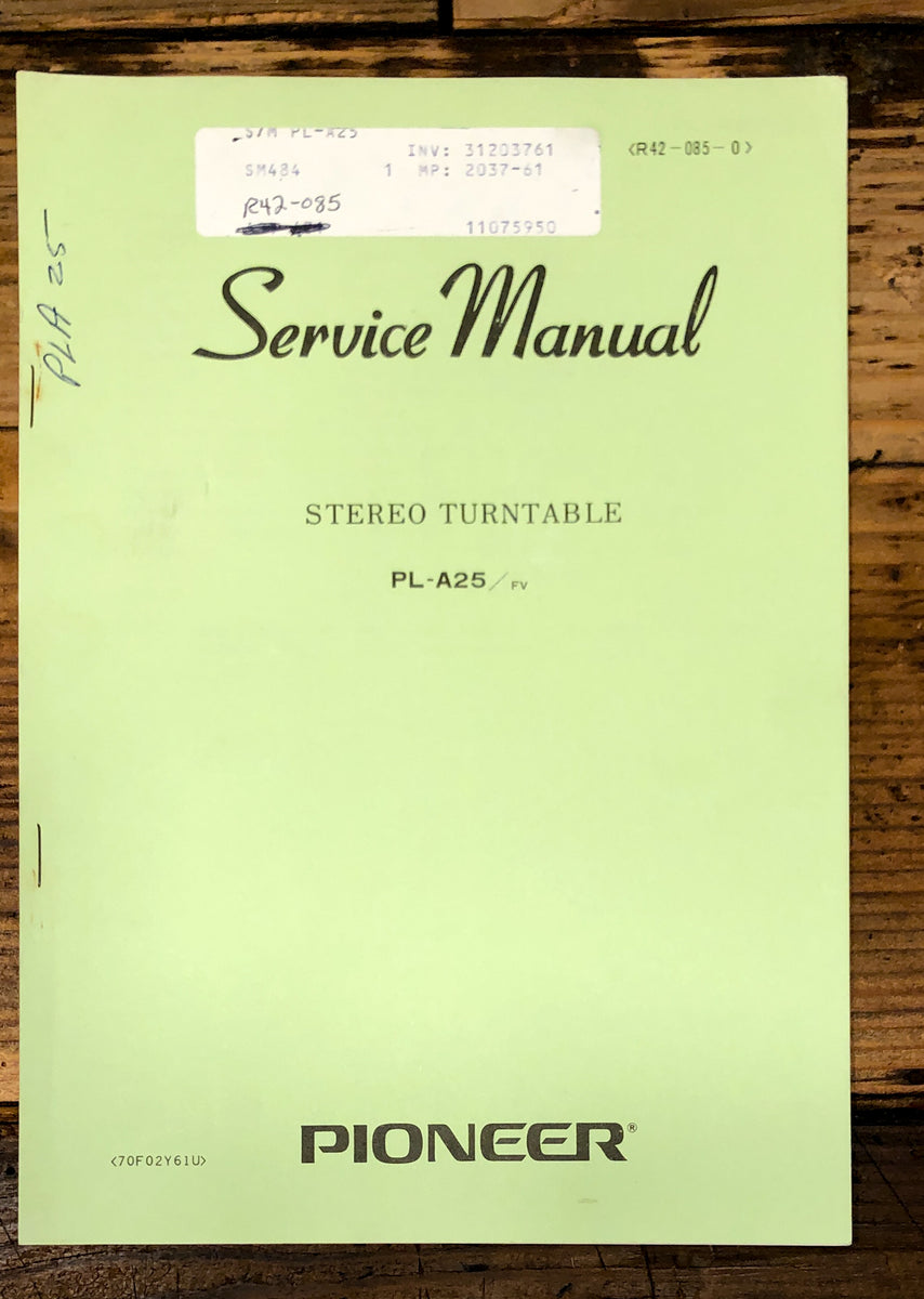 Record Player / Turntable Service Manual – Vintage Audio Store ...
