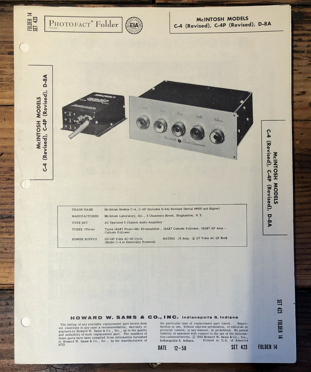 Amplifier Service Manual *Original* – Vintage Audio Store - Vintage ...