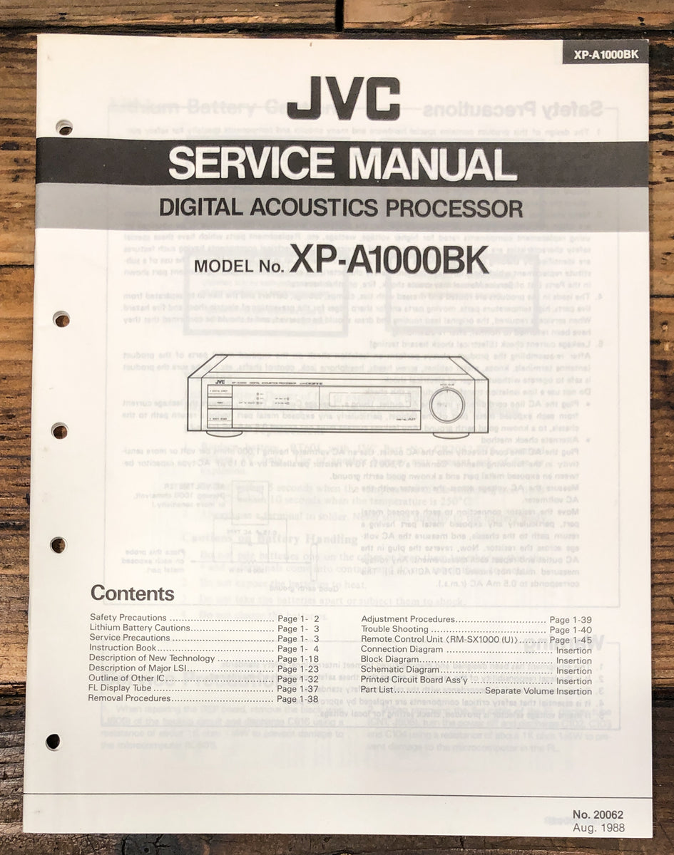 Processor Service Manual – Vintage Audio Store - Vintage Service ...