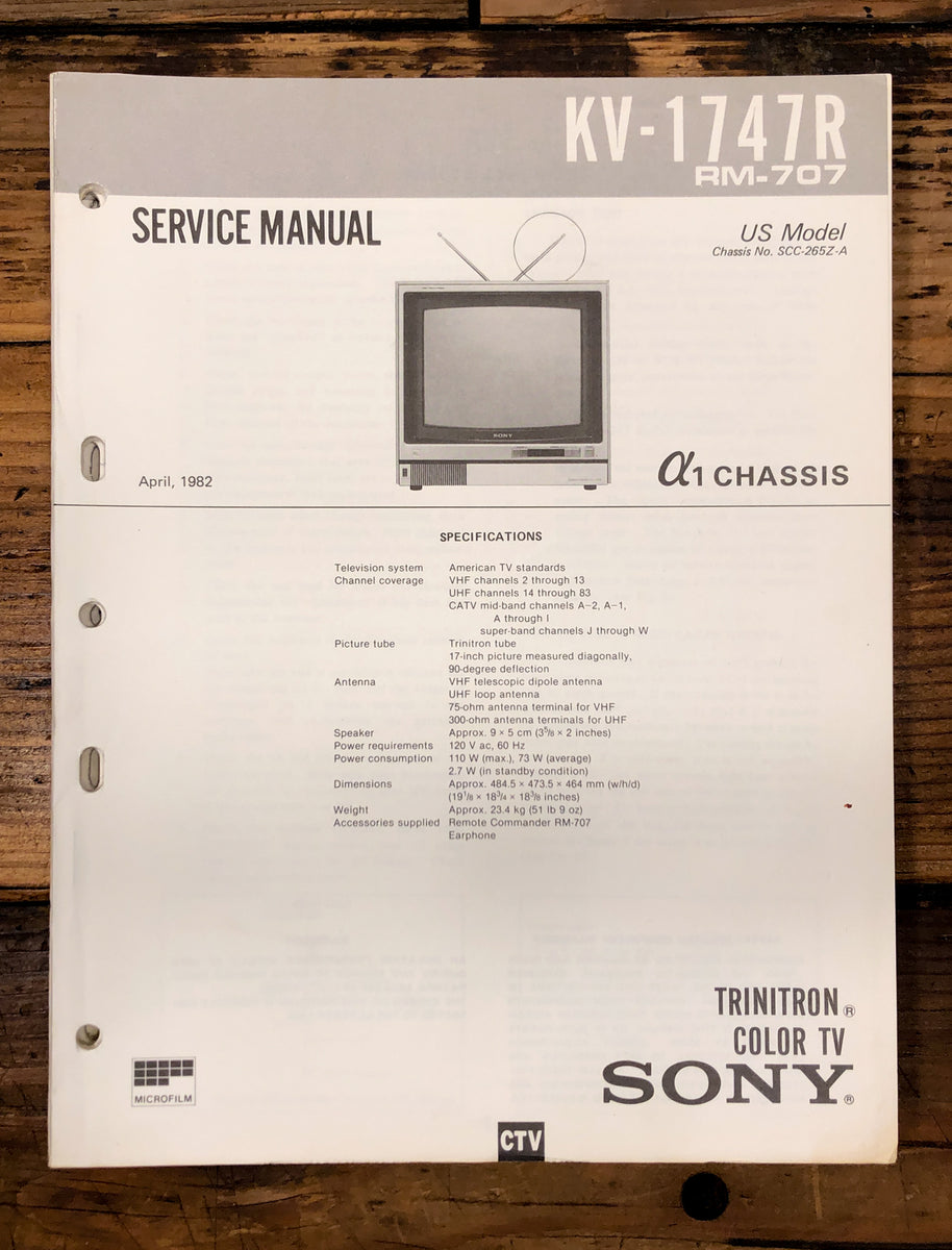 Television / TV Service Manual *Original* – Vintage Audio Store ...