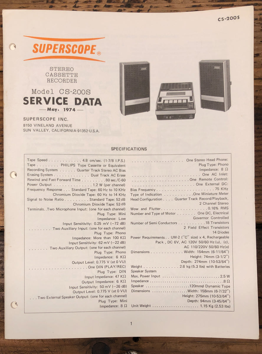 Amplifier Service Manual *Original* – Vintage Audio Store - Vintage ...