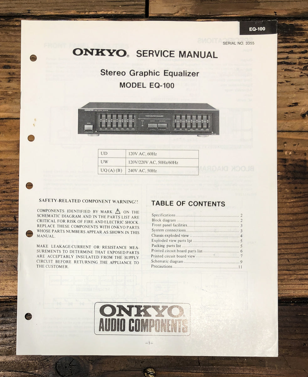 Equalizer Service Manual – Vintage Audio Store - Vintage Service ...