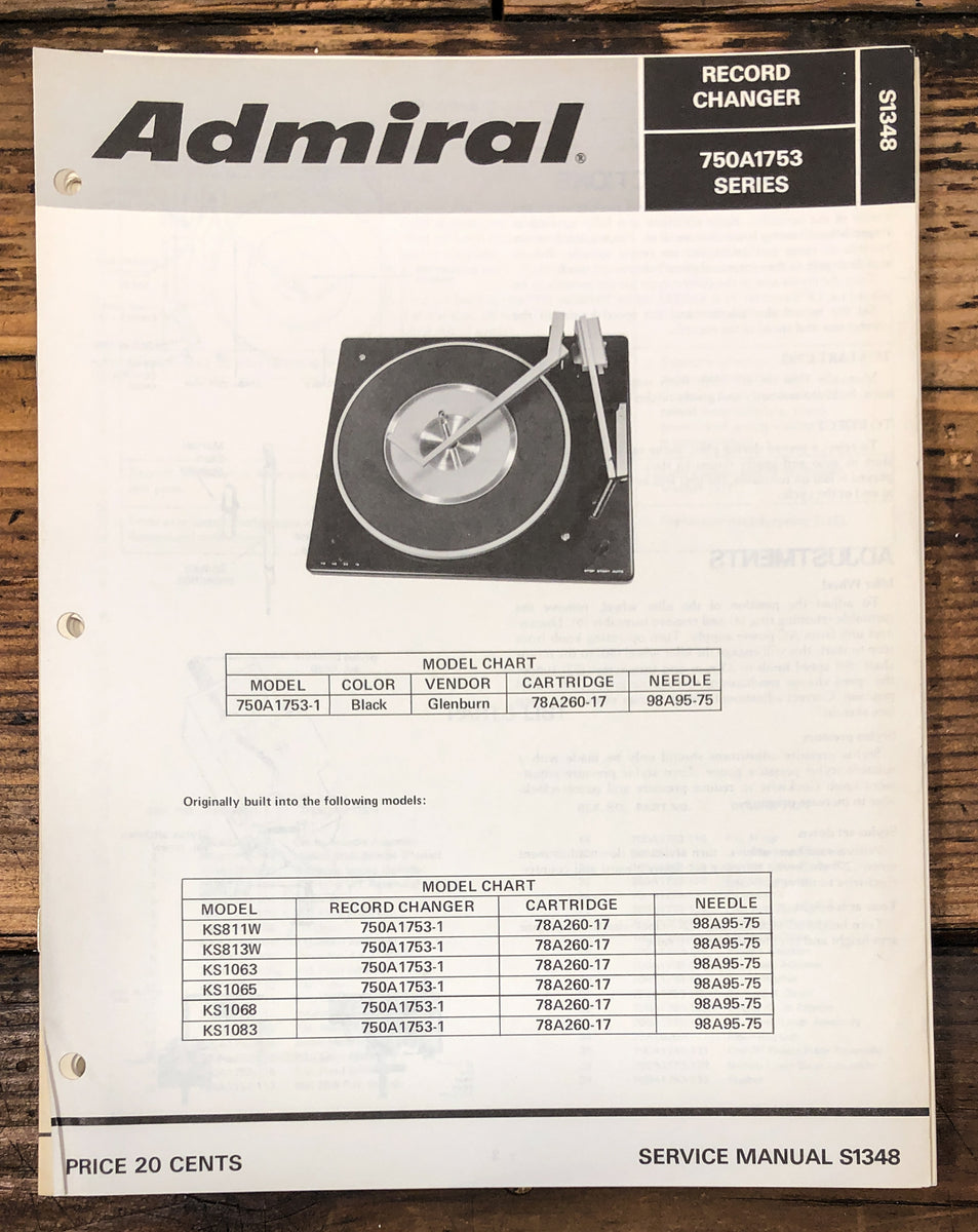 Record Changer Service Manual *Original* – Vintage Audio Store ...