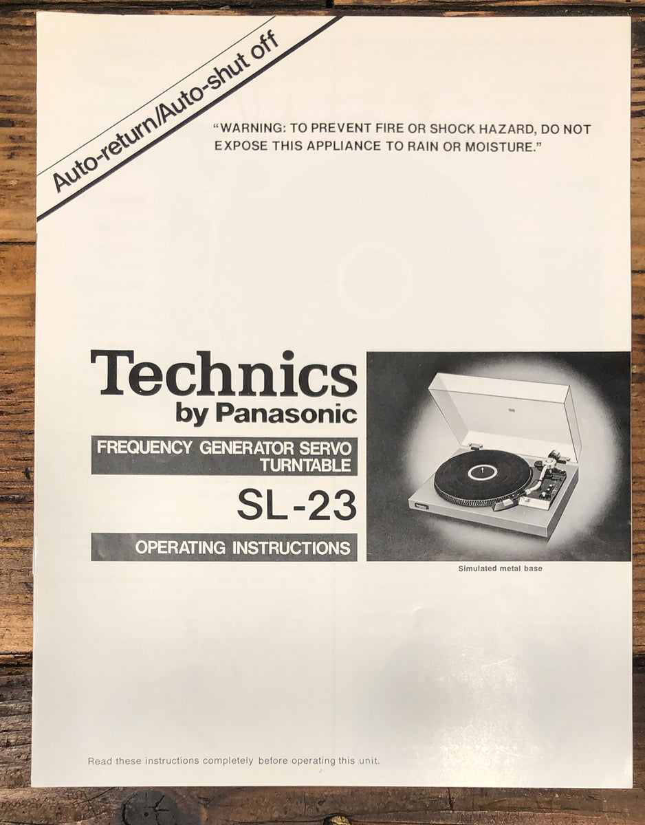 Turntable Owners / User Manual – Vintage Audio Store - Vintage Service ...