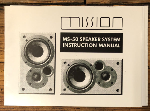 Speaker Owner / User Manual *Original* – Vintage Audio Store - Vintage ...