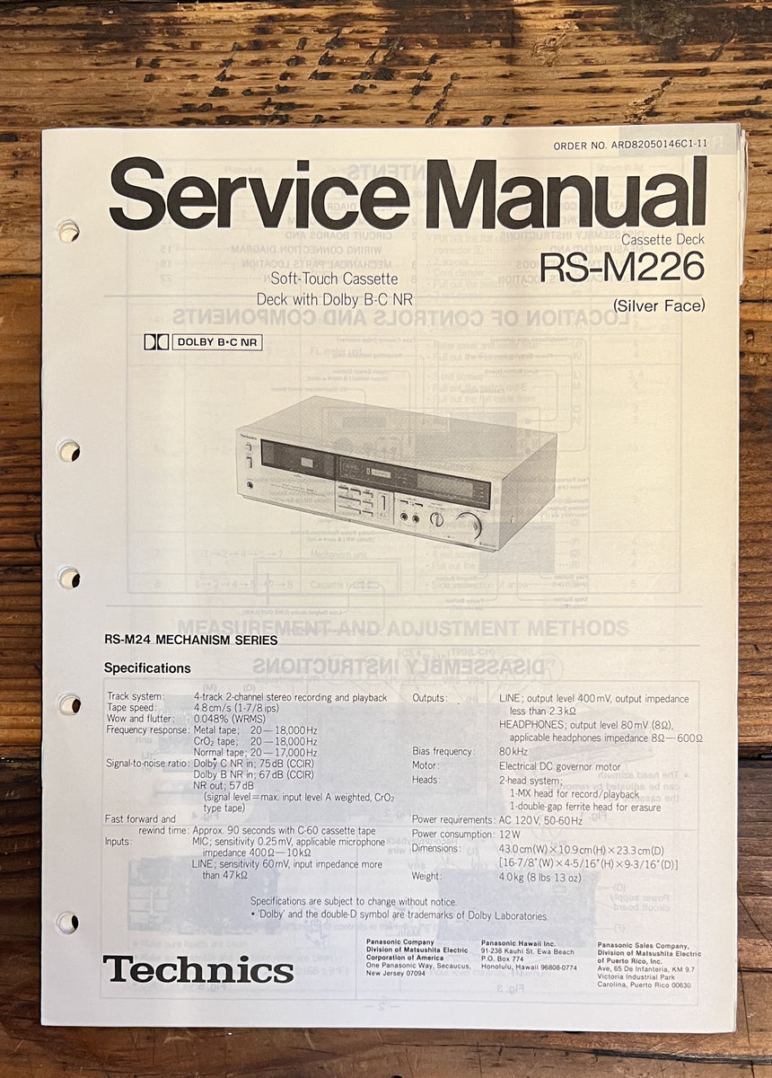 Cassette Service Manual *Original* – Vintage Audio Store - Vintage ...