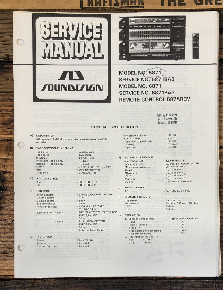 Stereo Service Manual – Vintage Audio Store - Vintage Service Manuals ...