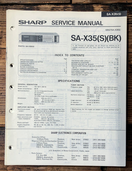 Amplifier / Receiver Service Manual *Original* – Vintage Audio Store ...