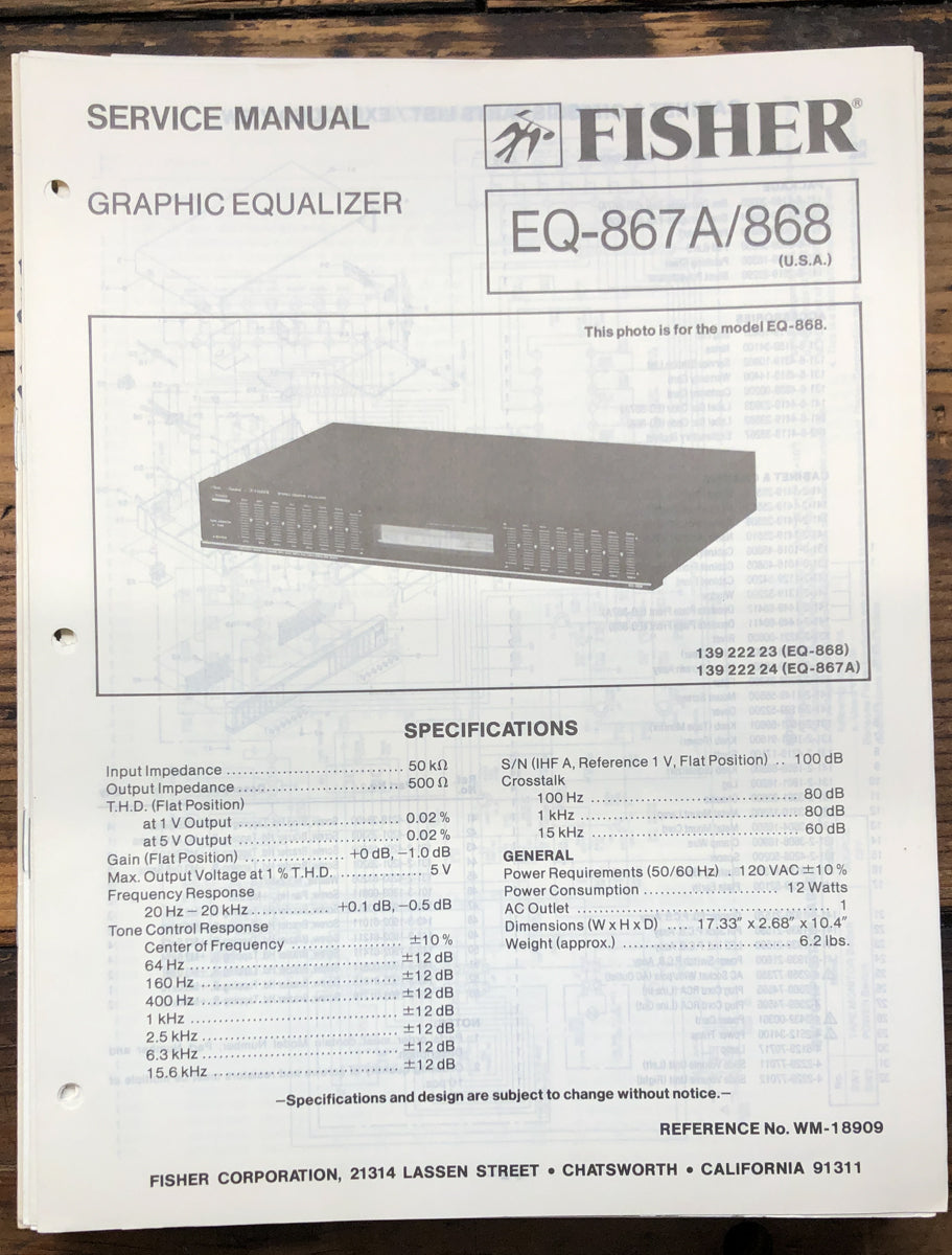 Equalizer Service Manual *Original* – Vintage Audio Store - Vintage ...