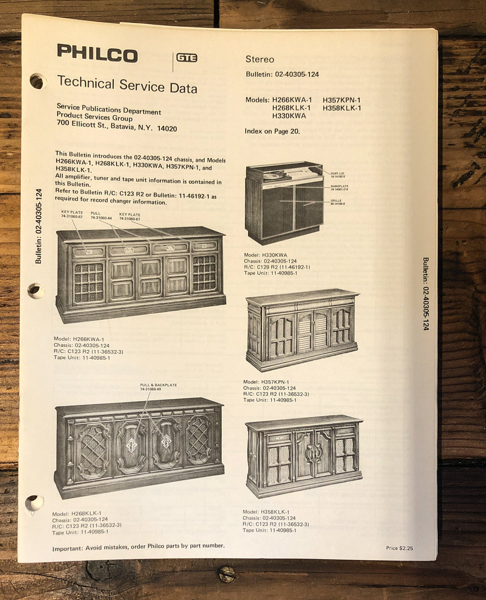 Console Stereo Service Manual *Original* – Vintage Audio Store ...