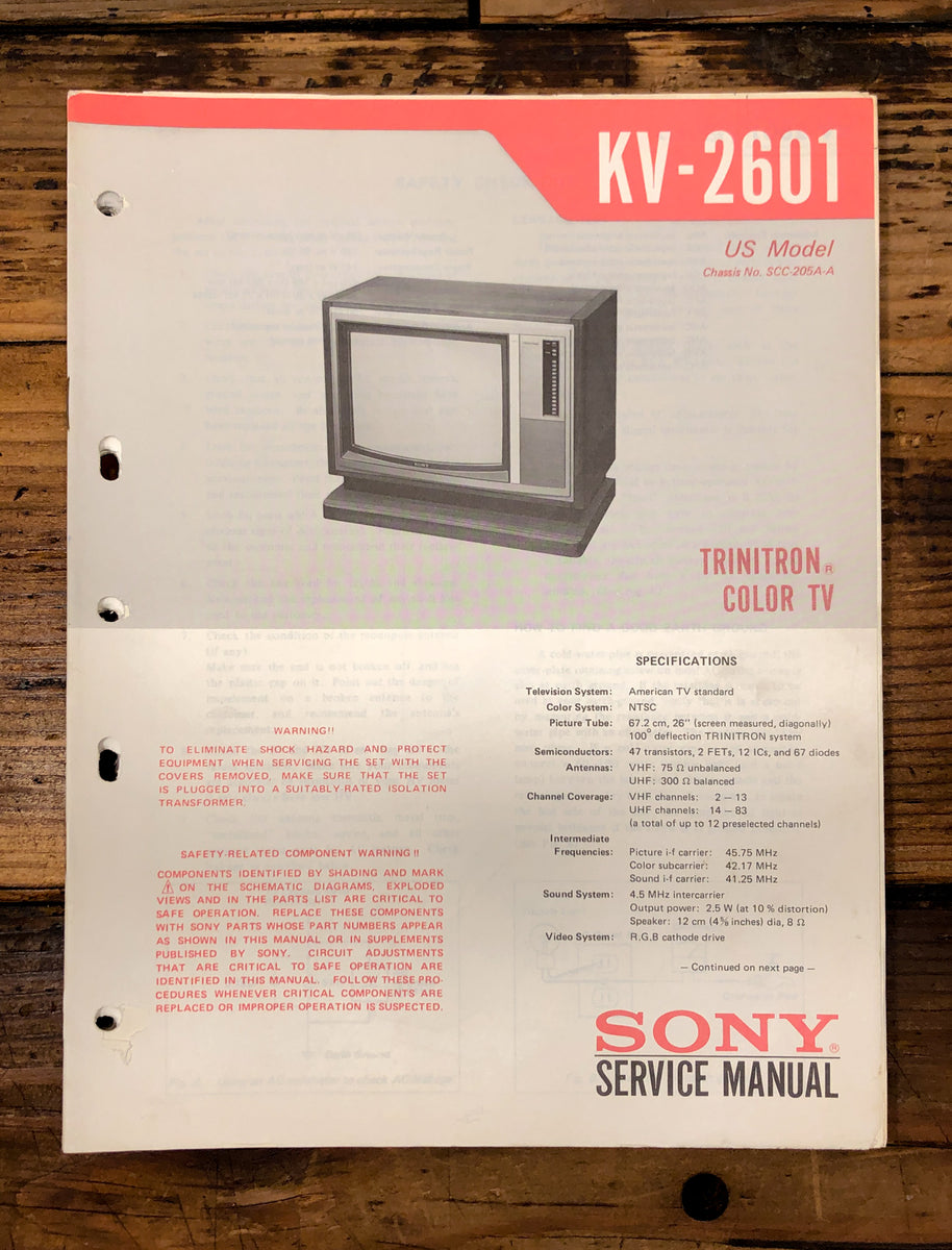 Television / TV Service Manual *Original* – Vintage Audio Store ...