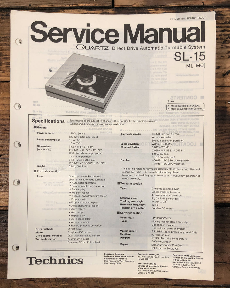 Turntable Service Manual *Original* – Vintage Audio Store - Vintage ...