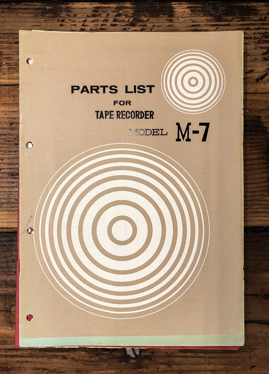 Reel to Reel Service Manual *Original* – Vintage Audio Store - Vintage ...