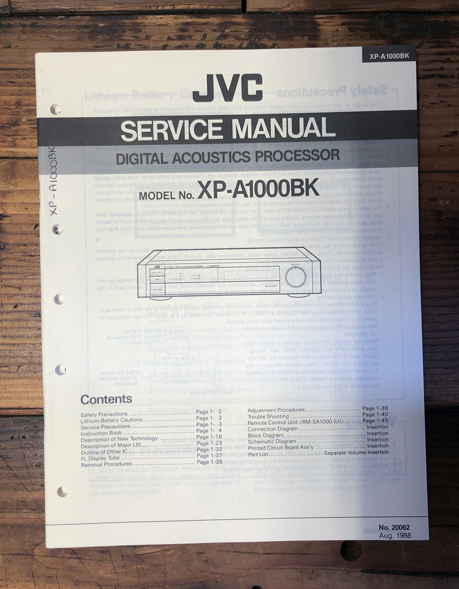 Processor Service Manual *Original* – Vintage Audio Store - Vintage ...