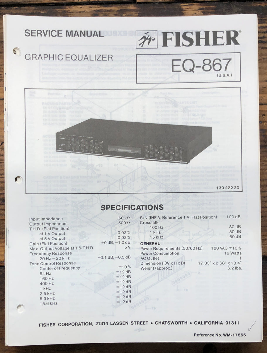 Equalizer Service Manual *Original* – Vintage Audio Store - Vintage ...