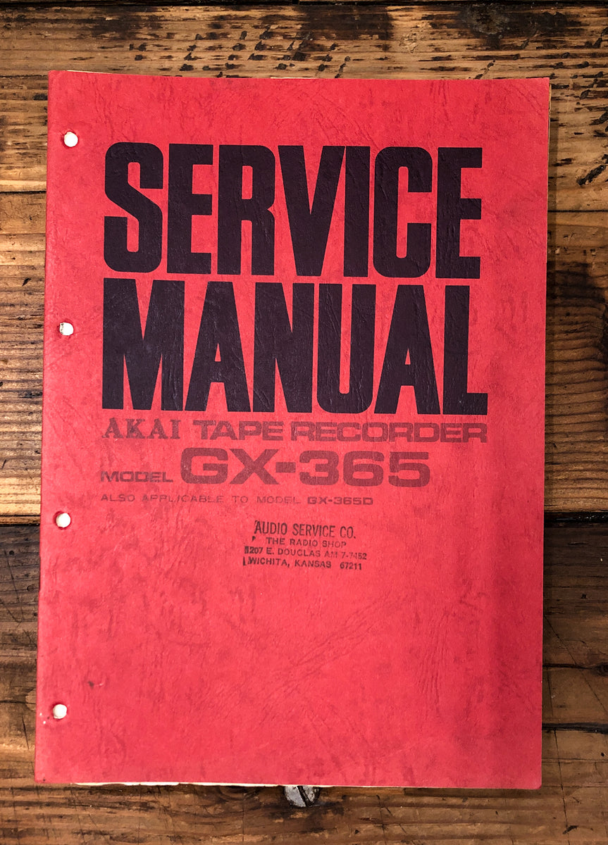 Reel to Reel Service Manual *Original* – Vintage Audio Store - Vintage ...