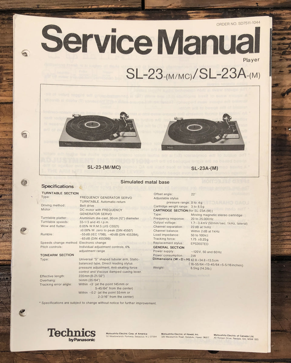 Turntable Service Manual *Original* – Vintage Audio Store - Vintage ...