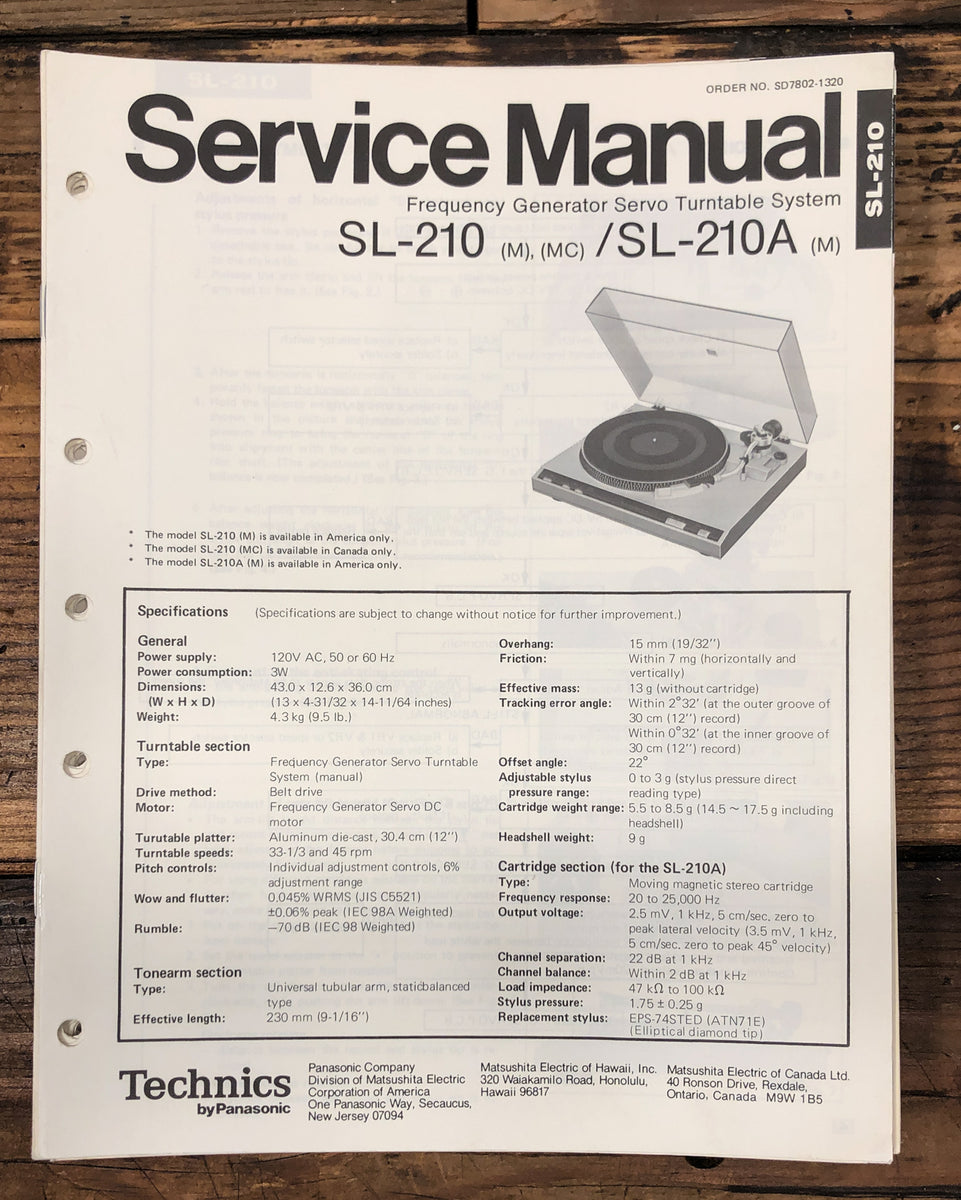Turntable Service Manual *Original* – Vintage Audio Store - Vintage ...