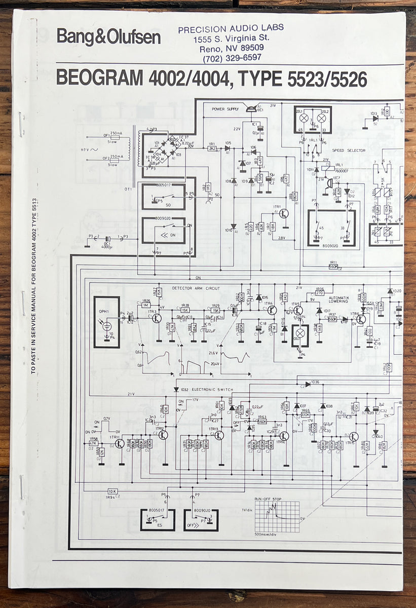 Turntable Fold Out Schematic *Original* – Vintage Audio Store - Vintage ...