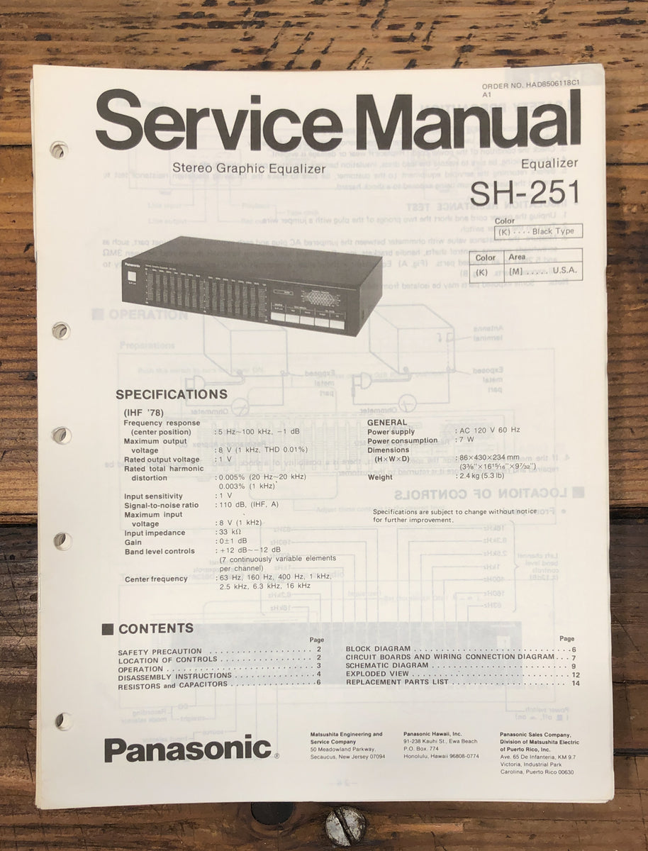 Graphic Equalizer Service Manual *Original* – Vintage Audio Store ...